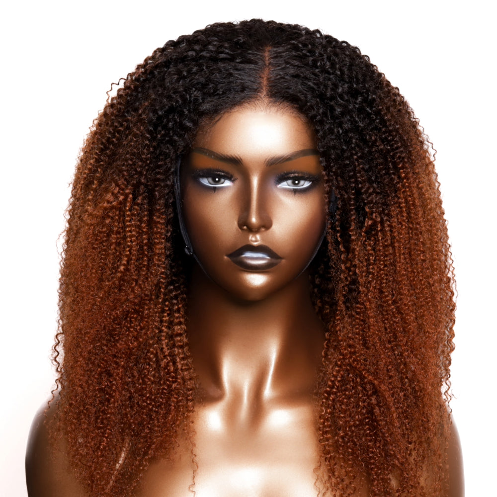 Natural Girl Wig – Ombre Afro Kinky Coily Lace Wig (3C–4A Textures)